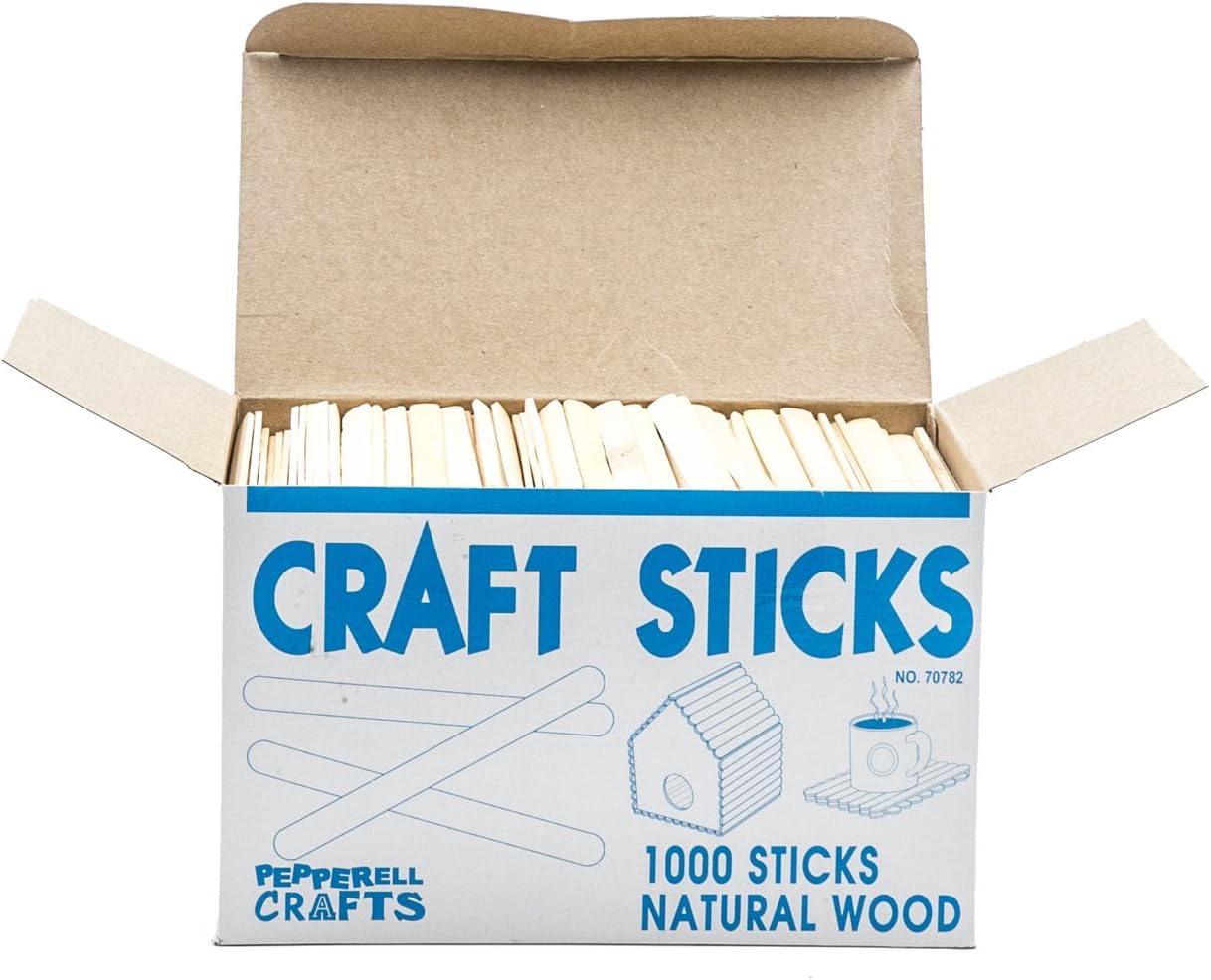Amazon.com: Natural Wood Craft Sticks, 4.25 Inch Popsicle Sticks for ...