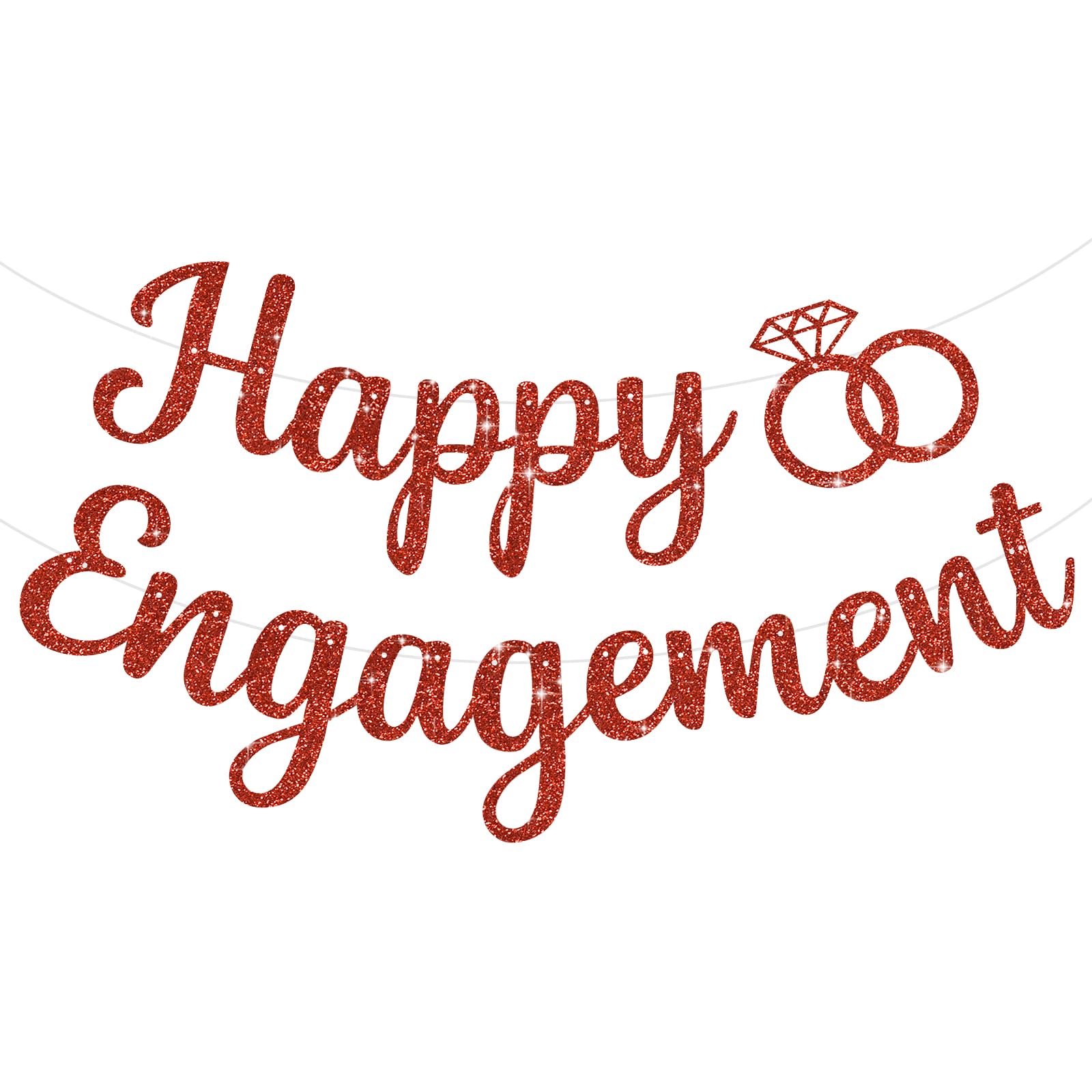 Amazon.com: BEISHIDA Glitter Happy Engagement Banner-No DIY, Happy ...