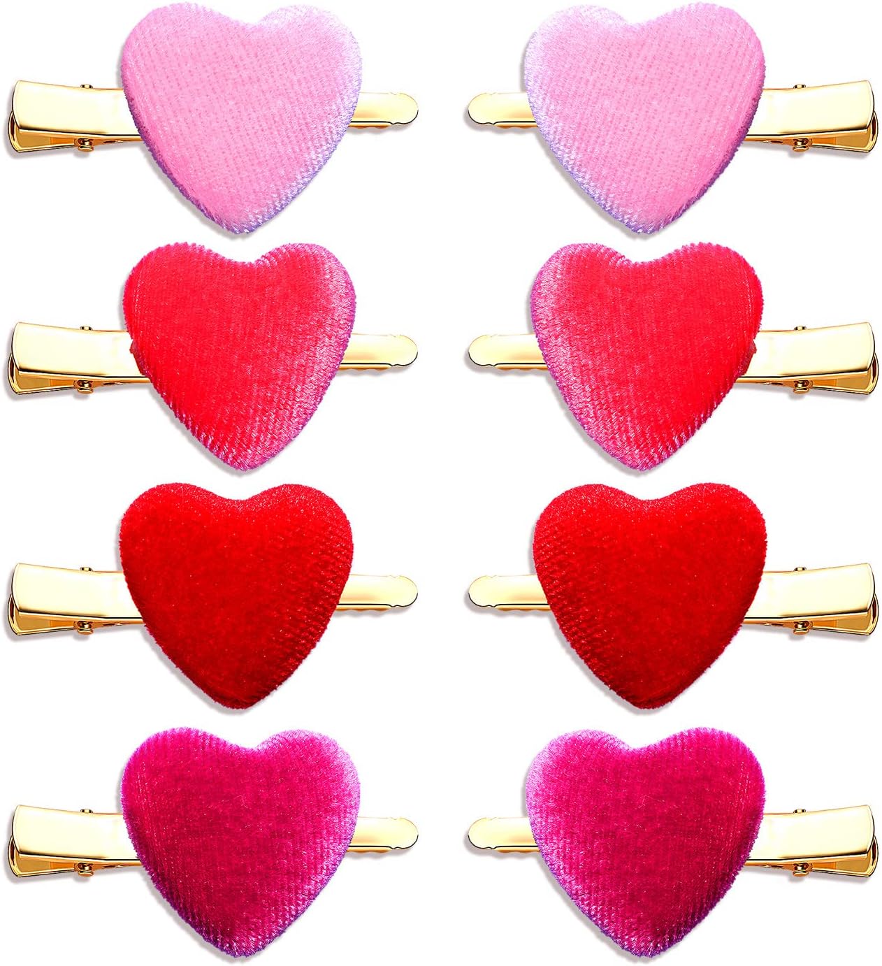 Amazon.com : CEALXHENY 8PCS Heart Hair Clips for Women Girls Valentine ...