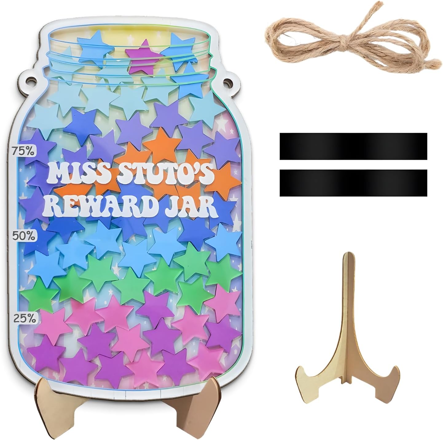 Amazon.com: Classroom Reward Jar Magnetic Star Jar - Progress Marker ...