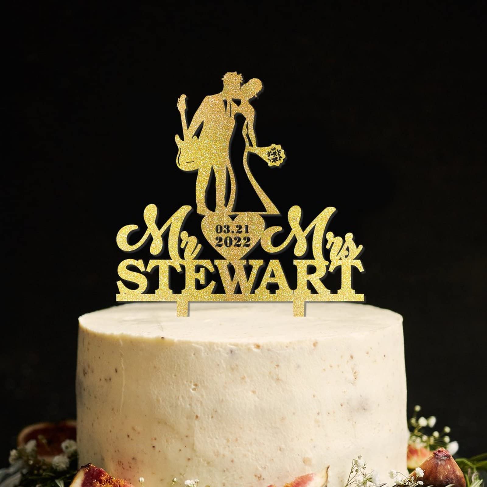 Buy Mr and Mrs Rustic Cake Topper Bride and Groom Married Cake Toppers ...