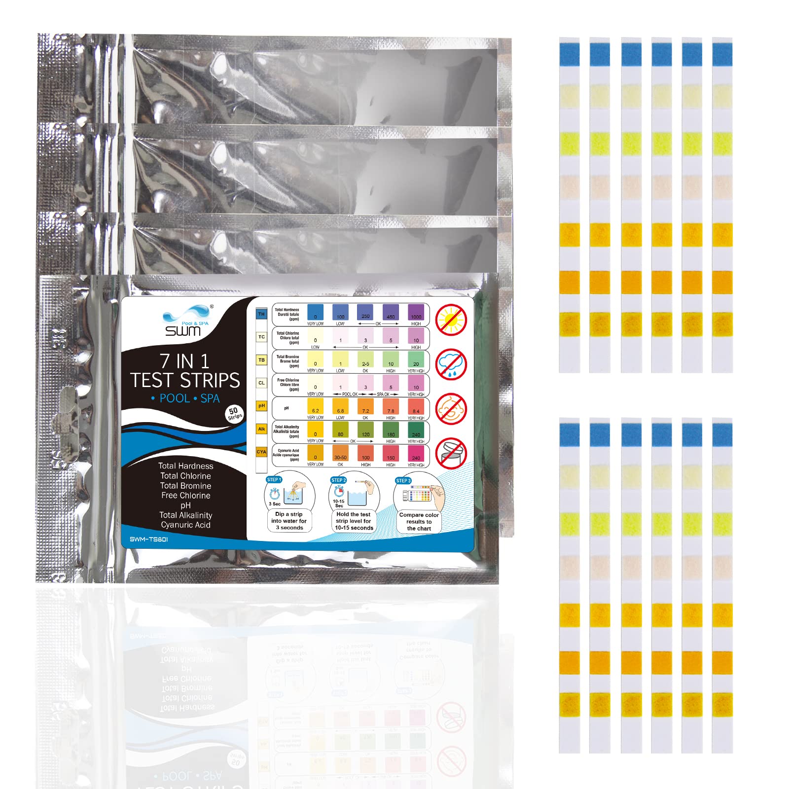 Swm Pool Spa 7 In 1 Test Strips 200 Ct | Desertcart Aruba