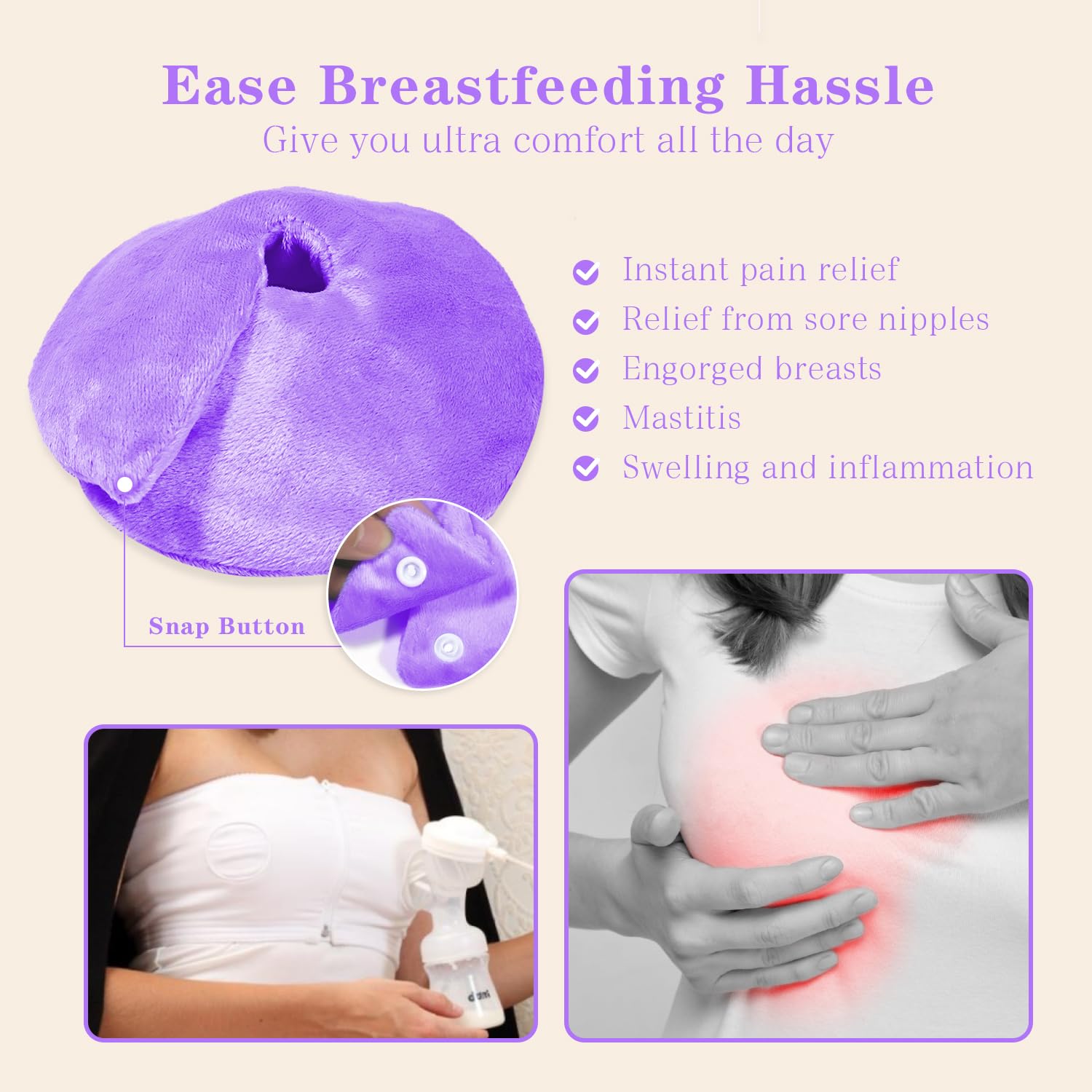 Snapklik.com : Hot/Cold Breast Gel Ice Packs Breast Cooling/Heat Pads ...