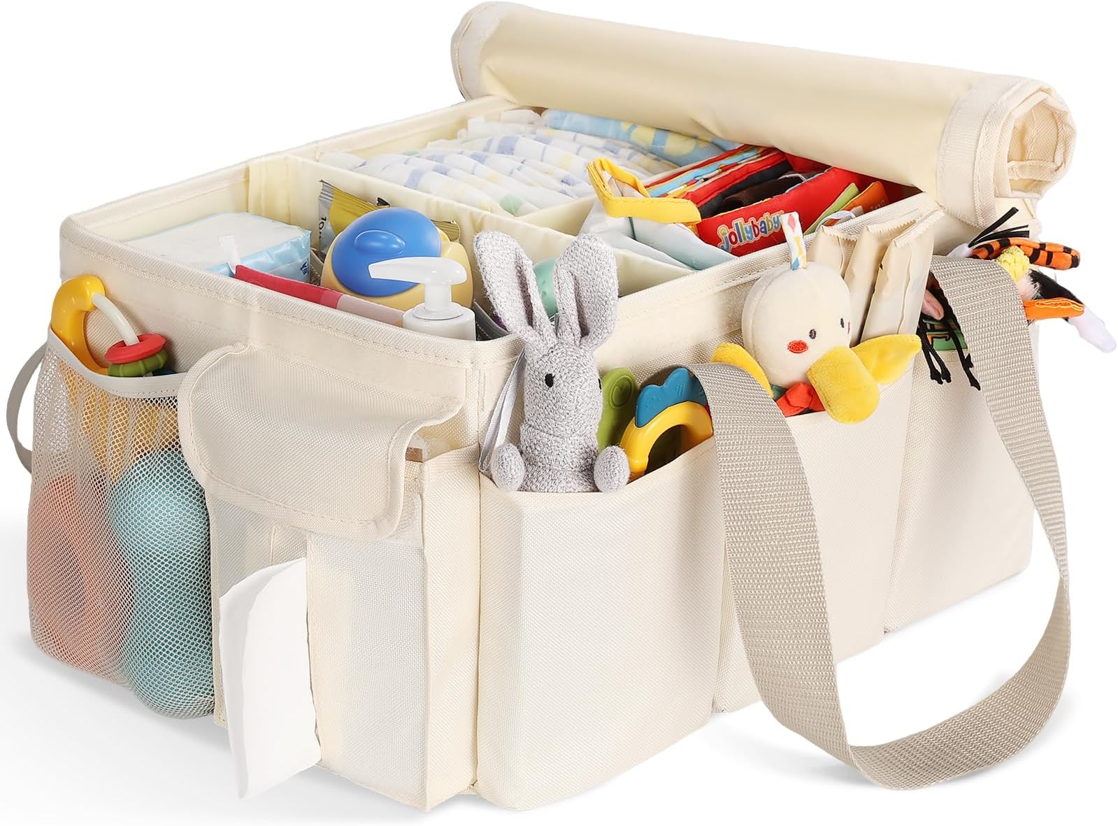 Amazon.com: YOHOOLYO Baby Diaper Caddy Organizer, Large Portable ...