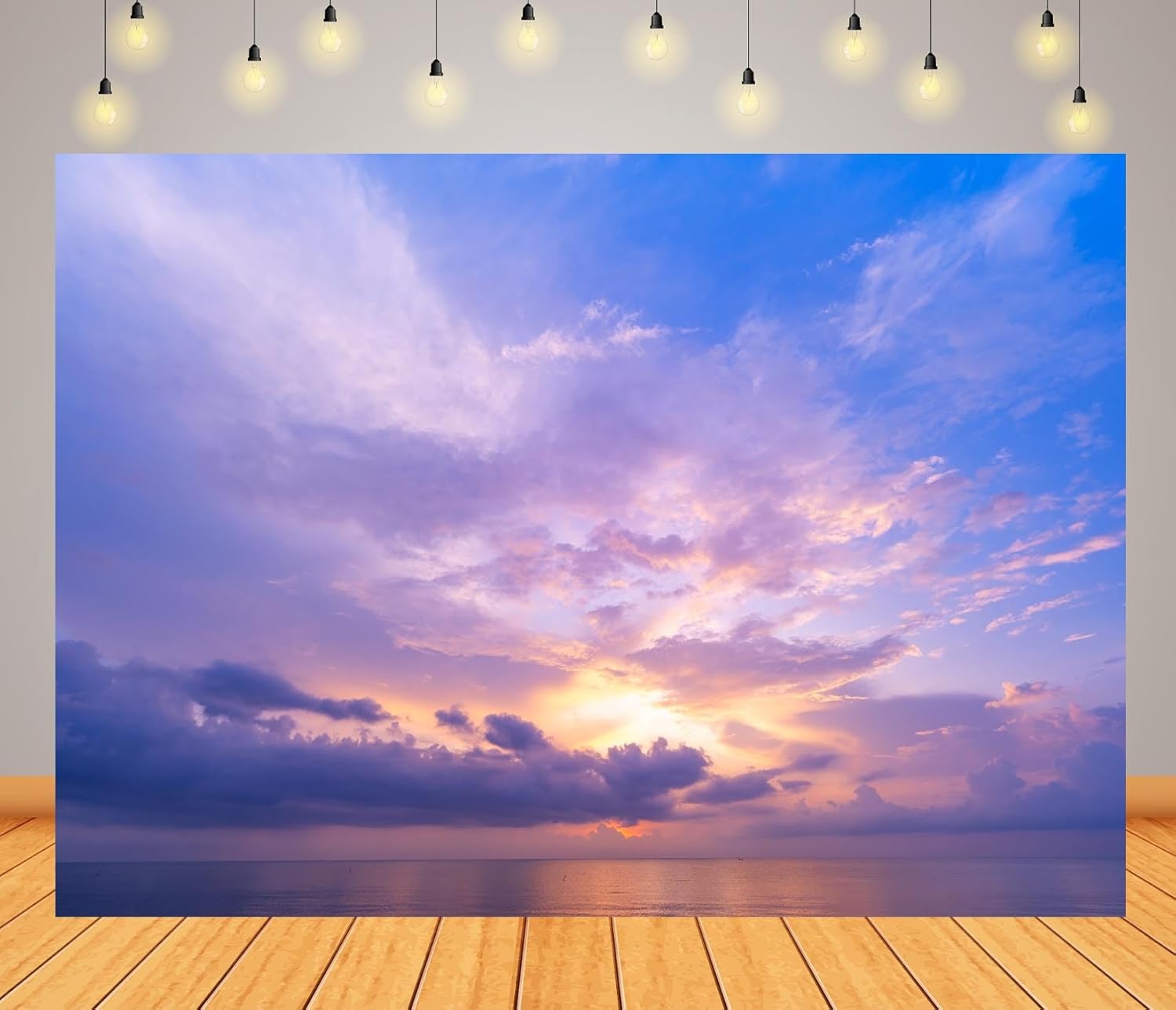 Amazon.com : CORFOTO 6x4ft Fabric Purple Sunrise Sky Backdrop Sunlight ...