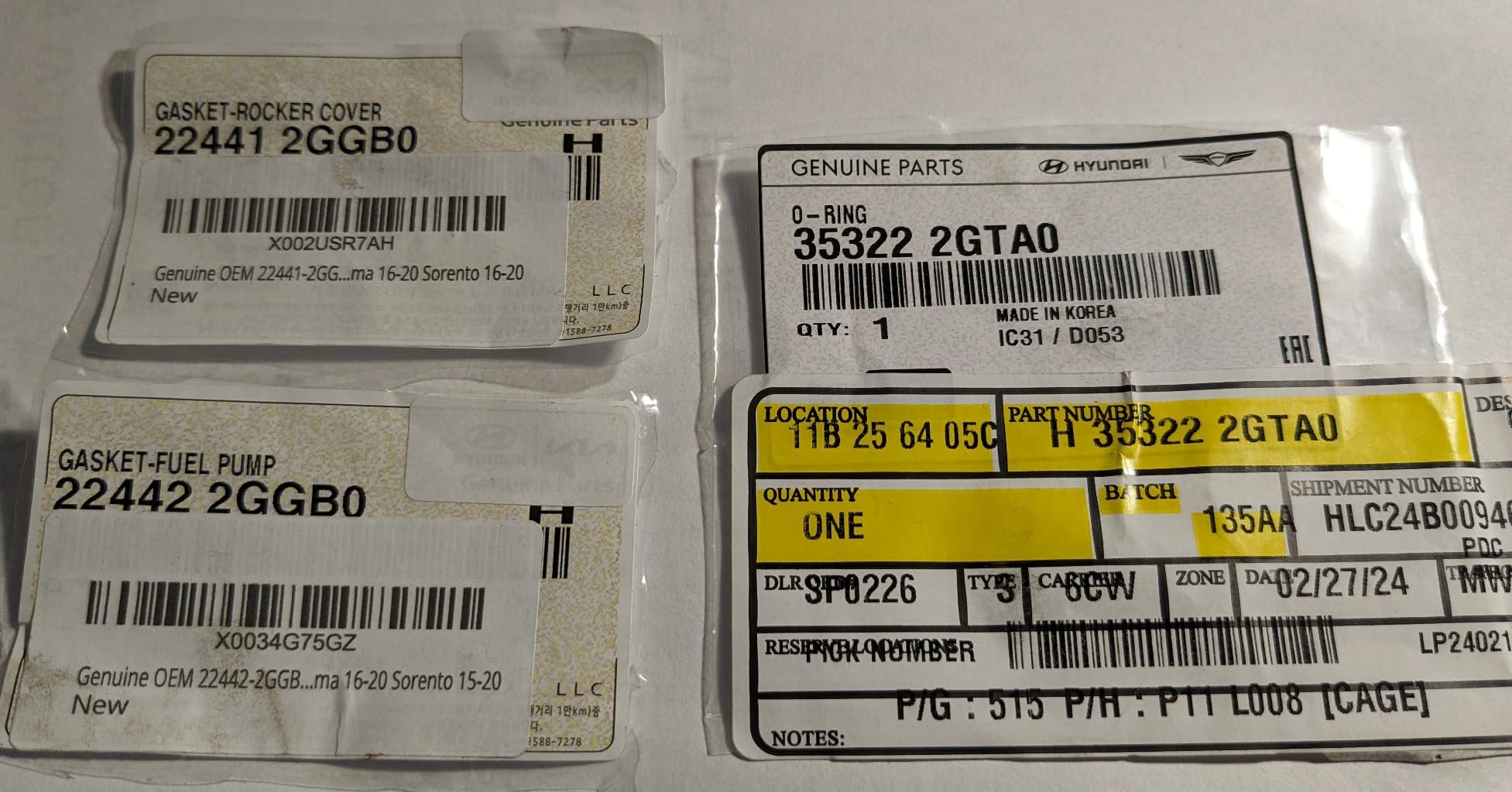 Amazon.com: Genuine OEM 22441-2GGB0 Rocker Cover Gasket / 224412GGB0 ...