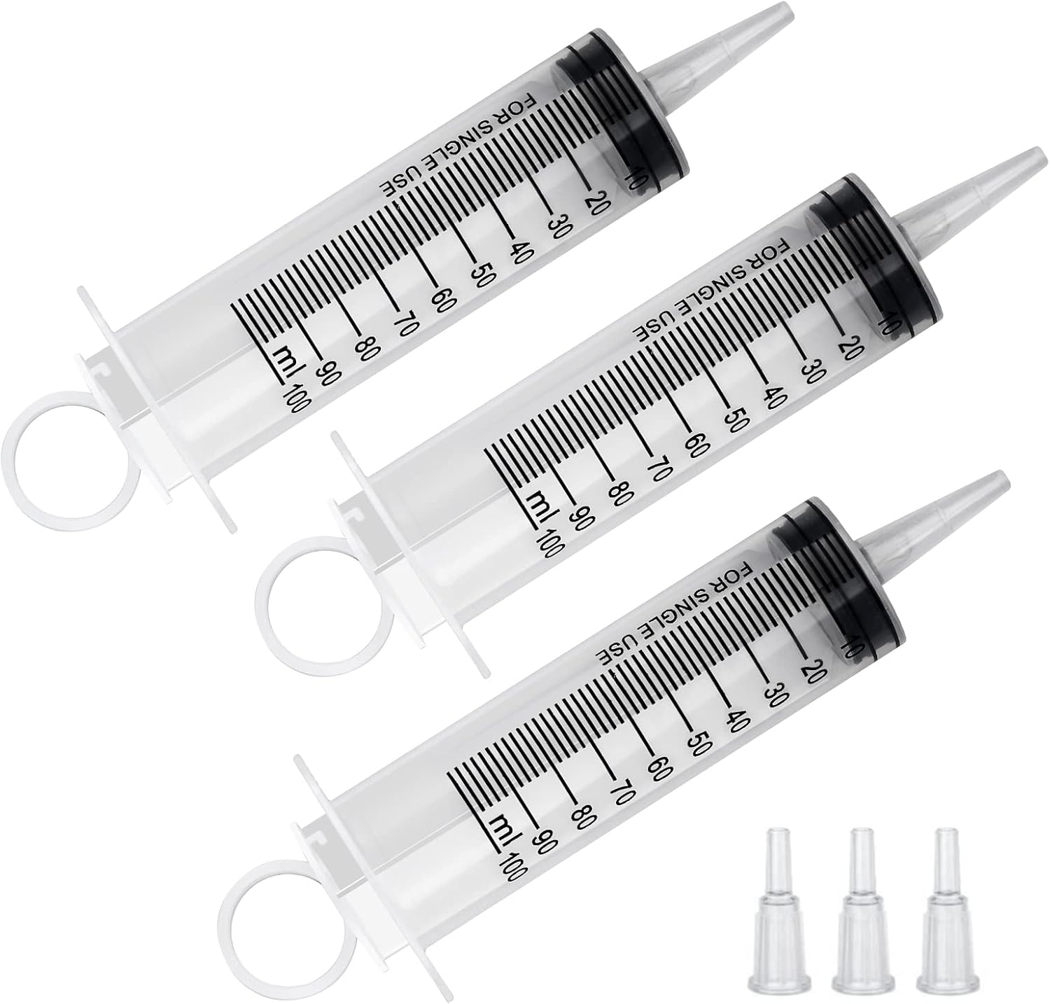 SAMENGTR 3 Pack 100ml Large Syringe, with 130cm Catheter Plastic ...