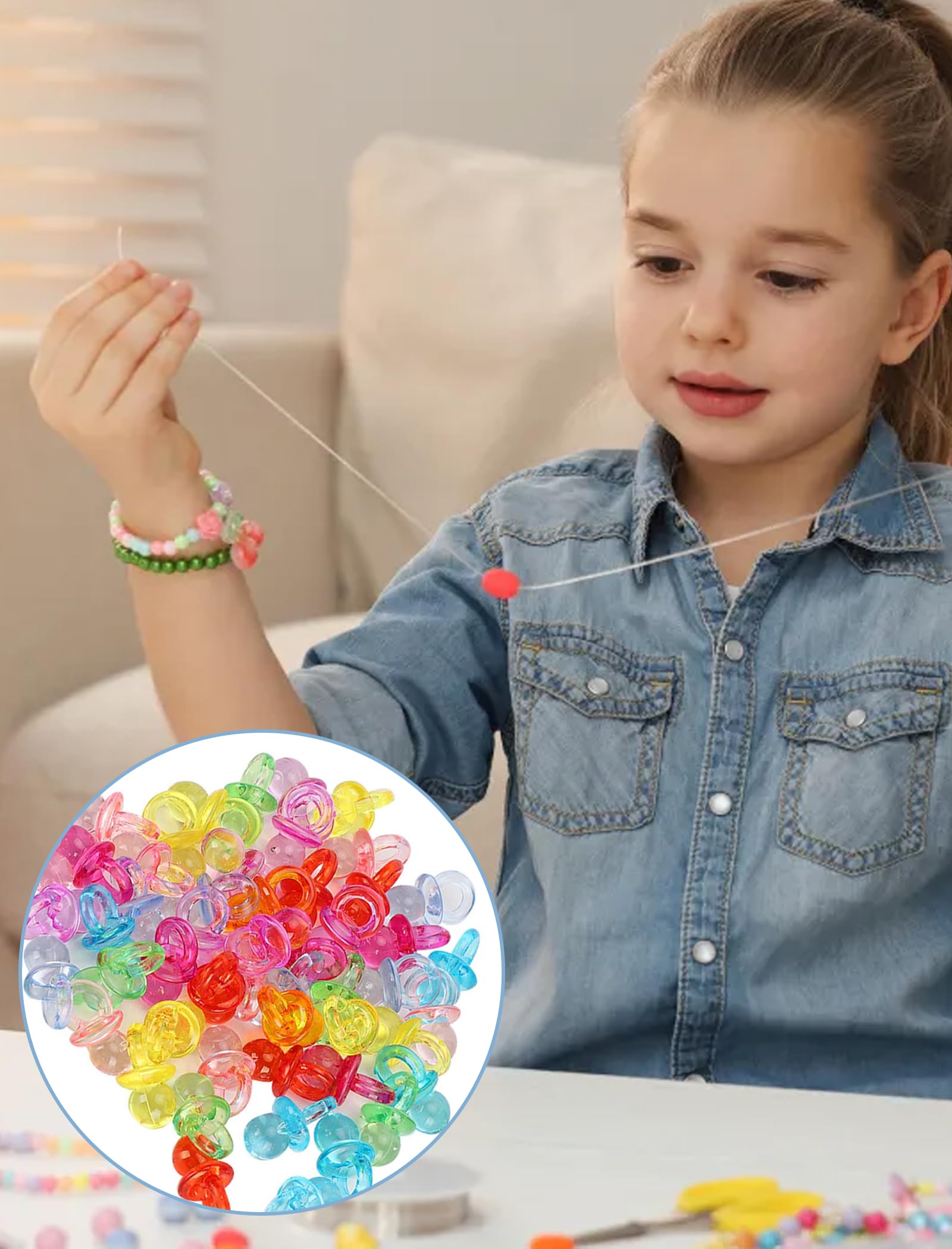 Snapklik.com : 100Pcs Mini Pacifier, Acrylic Colorful Baby Pacifier ...