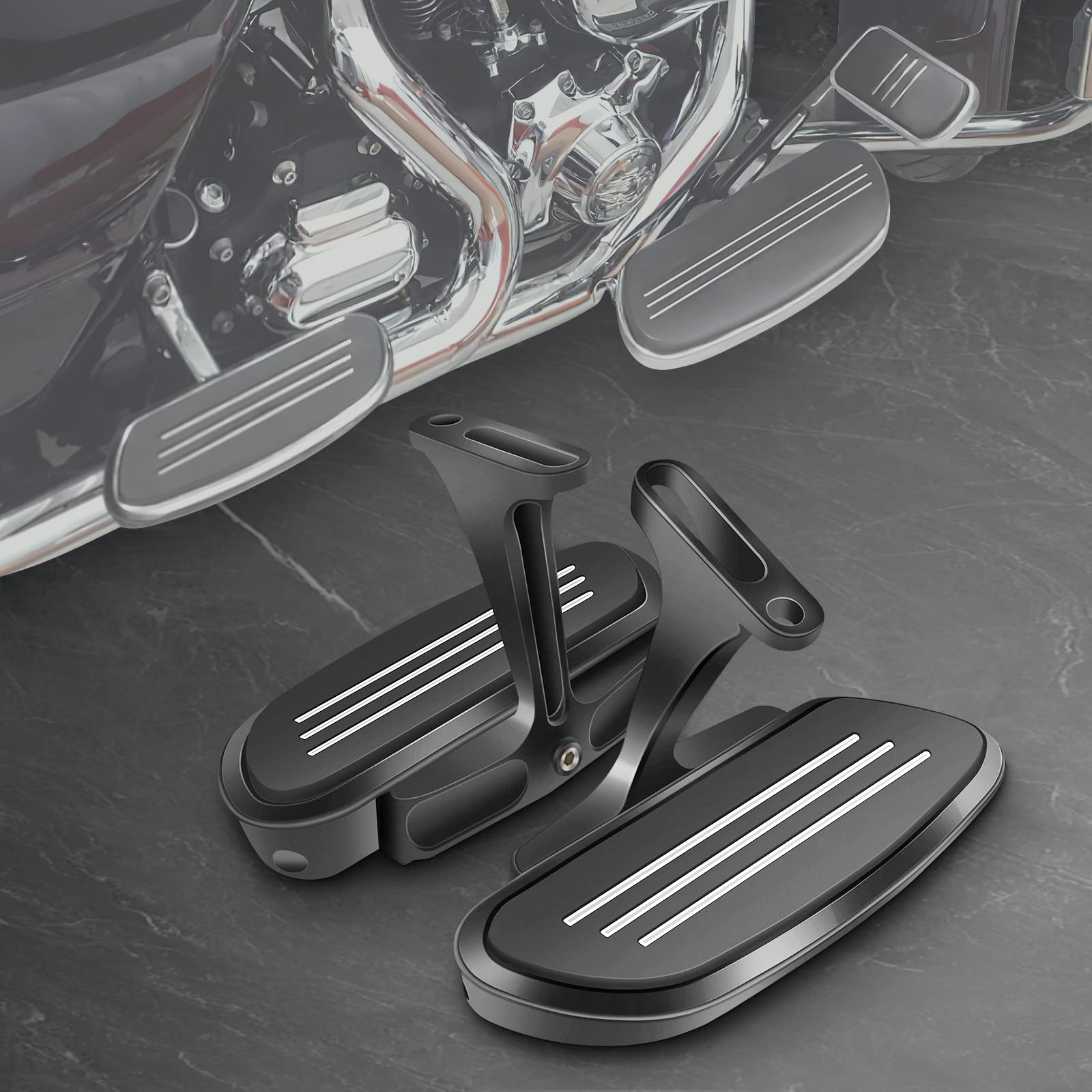 Amazon.com: Motorcycle Passenger Floorboards - Black Streamline ...