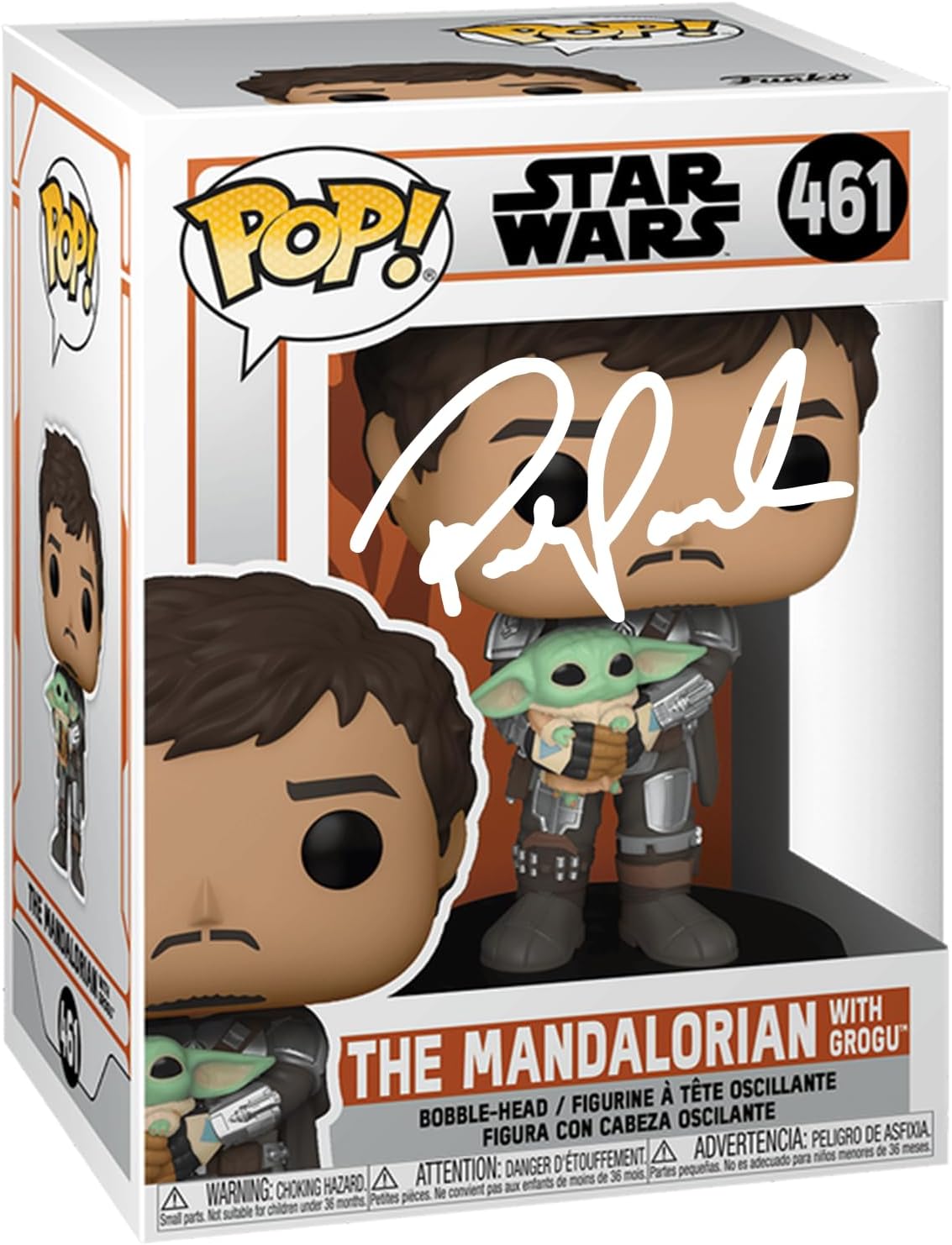 Pedro Pascal The Mandalorian with Grogu Child #461 Facsimile Signed ...
