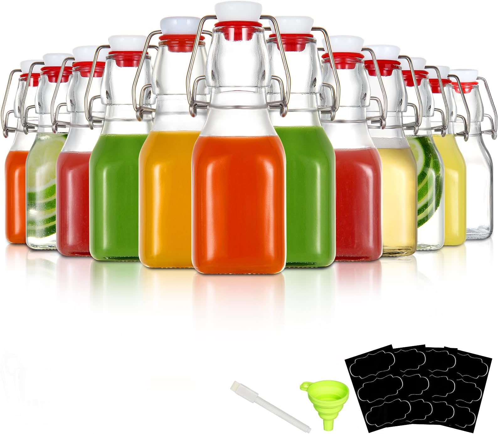 Amazon.com: Lallisa Small Swing Top Glass Bottles 3.5 oz Clear Flip Top ...