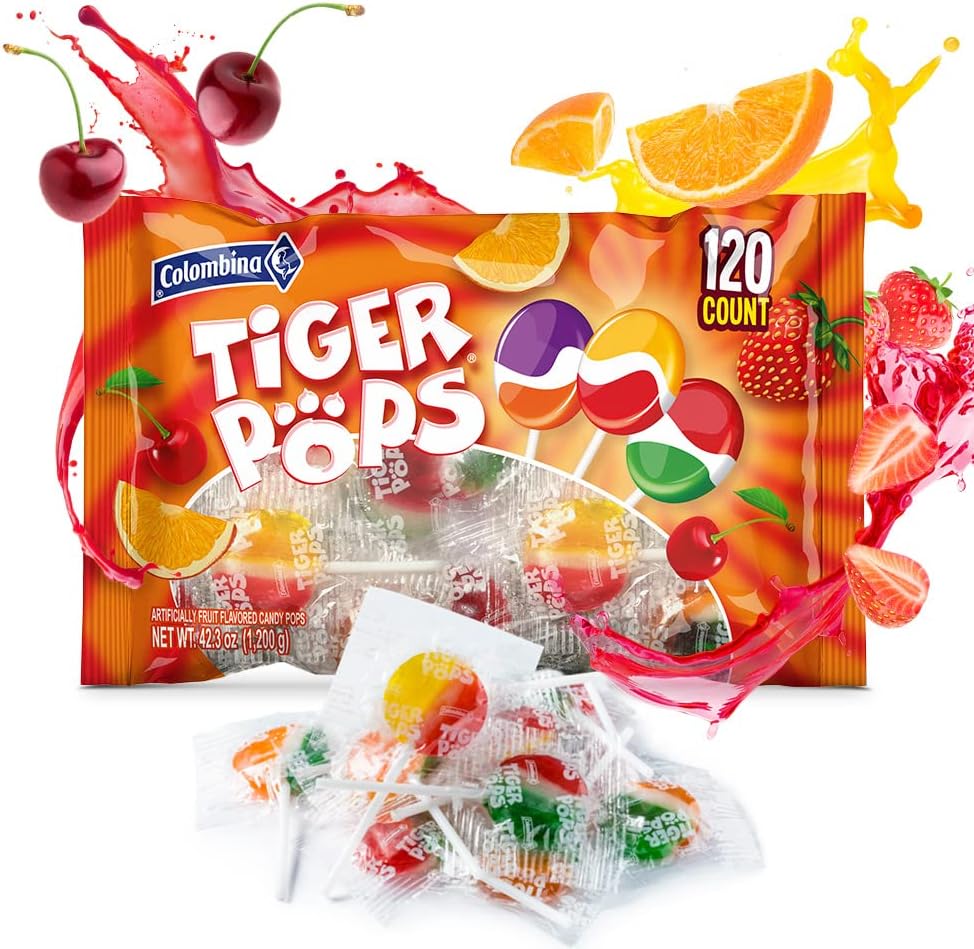 Amazon.com : Tiger Pops Lollipops - Bulk Individually Wrapped Candy ...