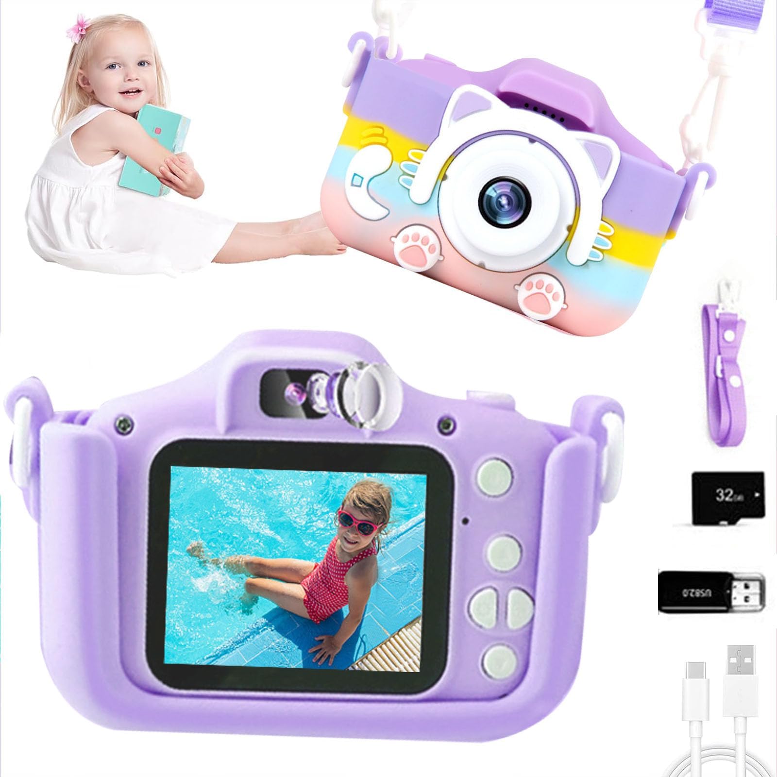 Faburo Kids Camera Appareil Photo Numérique Enfant Mini Numérique ...