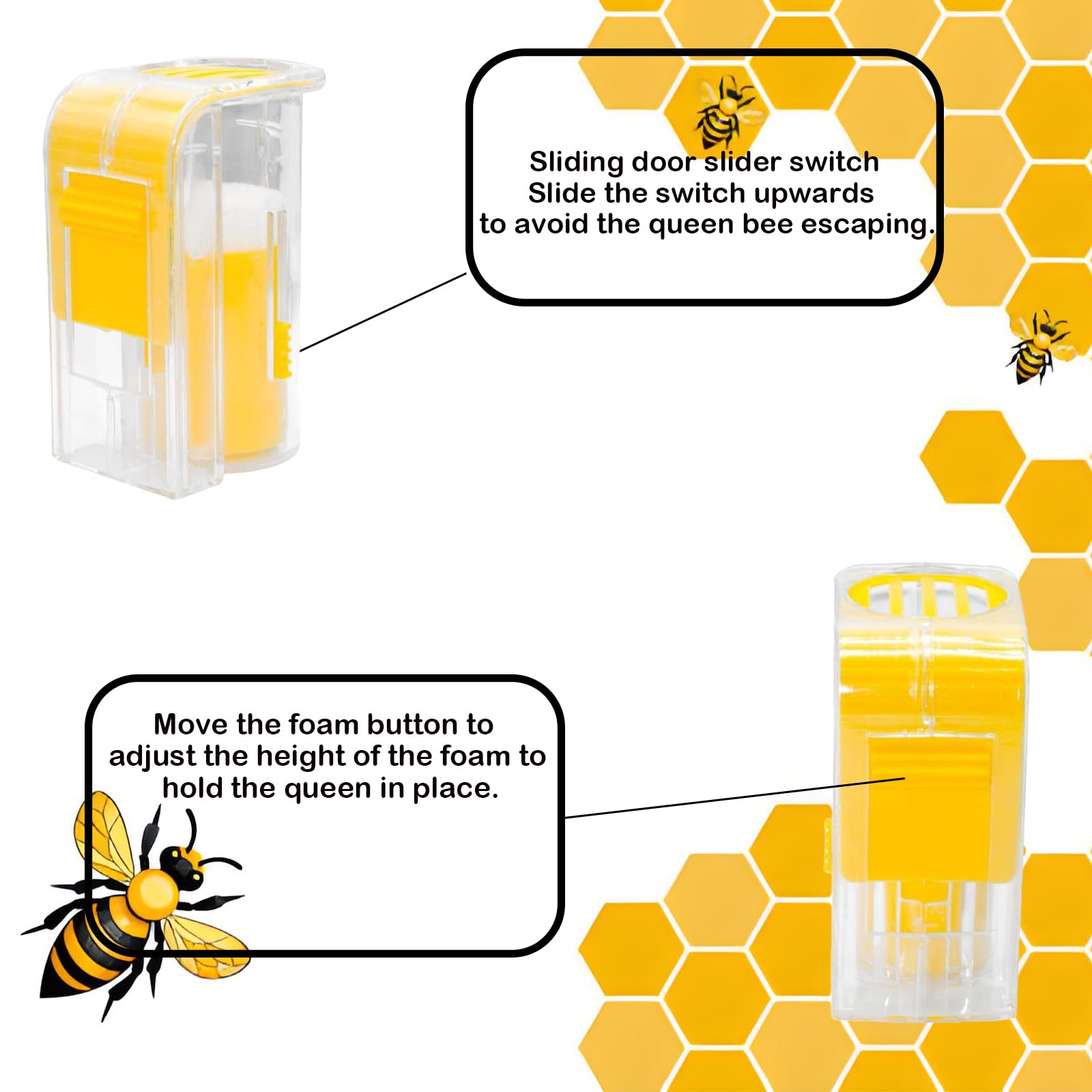 Snapklik.com : 3 Pcs Bee Queen Marking Marker Bottle Handed Queen Bee ...