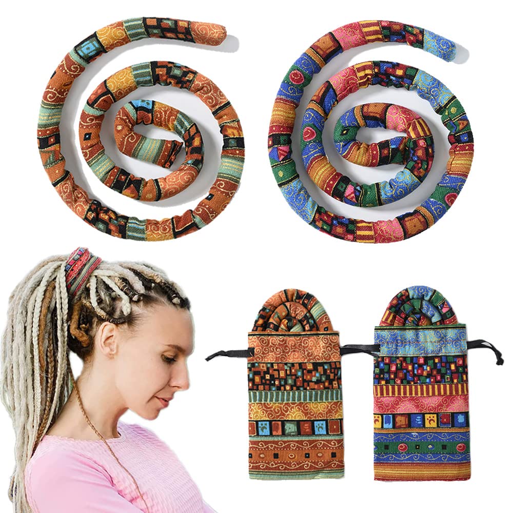 Amazon.com : 2PCS Spiral Lock Hair Ties with Storage Bag, Bendable ...