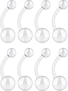 Amazon.com: WildVibe Plastic Belly Button Rings Clear for Sports ...