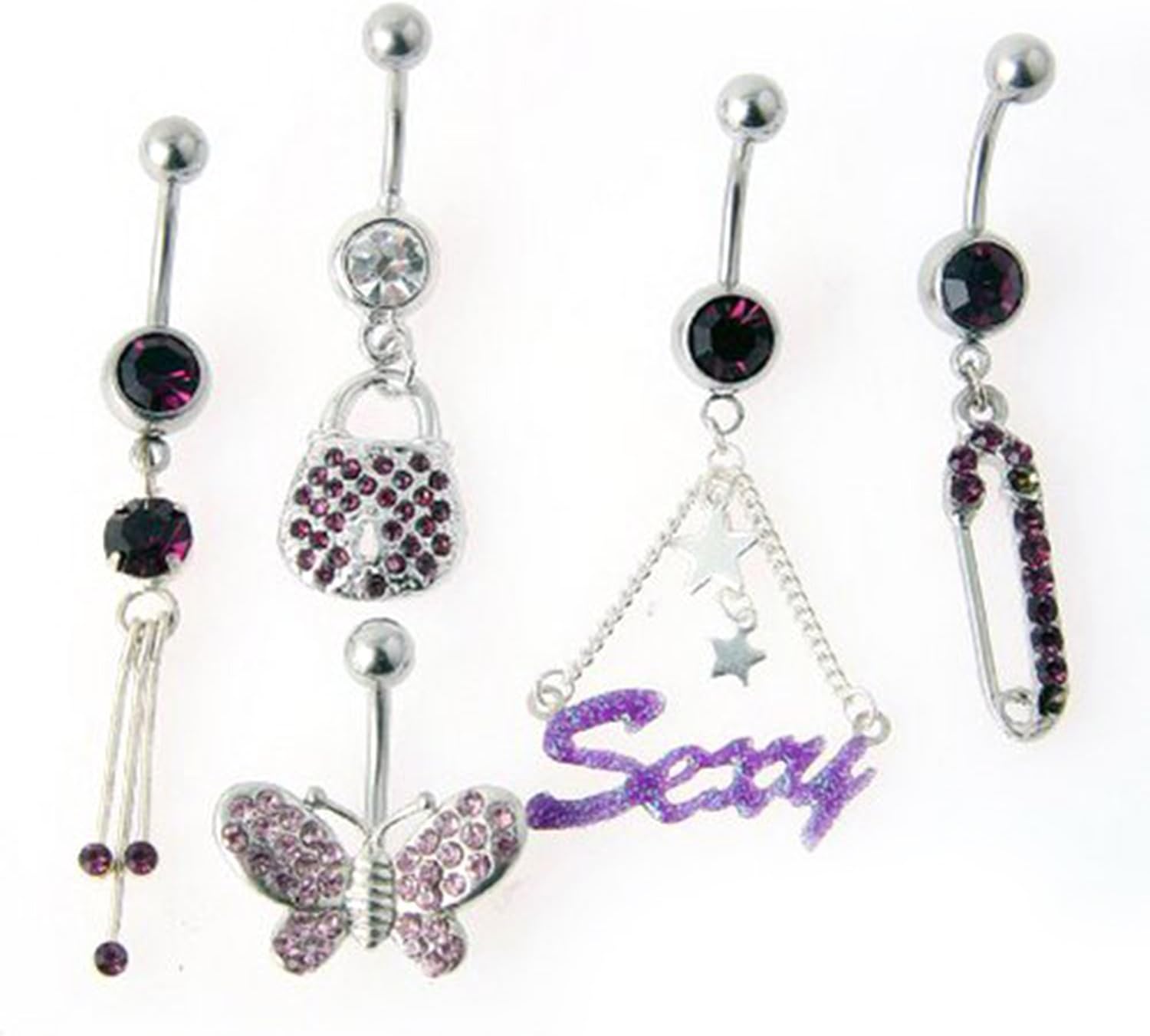 Amazon.com: Body Jewelry Assortment Set #67 set of 4 : Clothing, Shoes ...