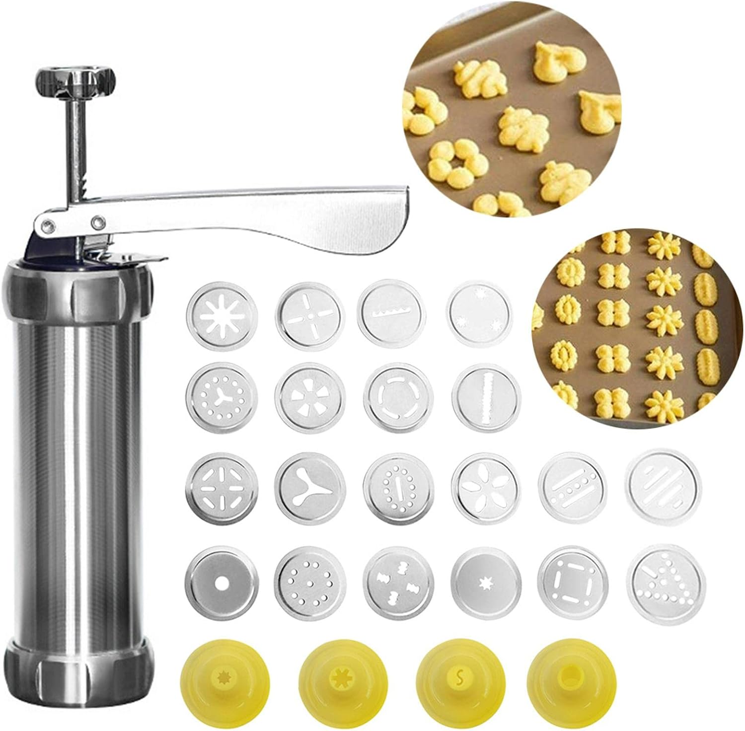Amazon.com: 25pcs Cookie Press Set, Aluminum Alloy Cookie Press Set ...