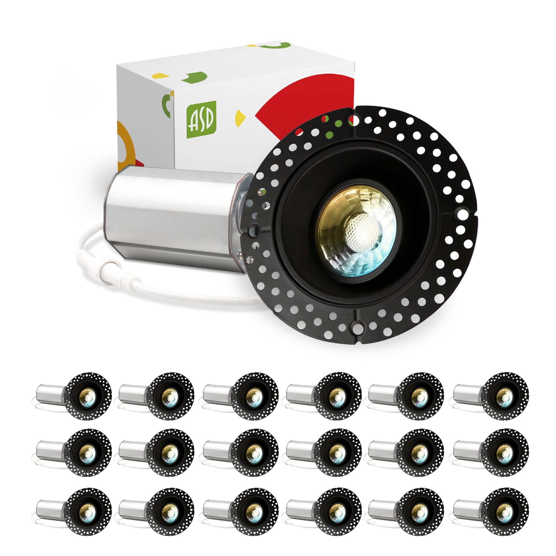 ASD Trimless Gimbal LED Recessed Lighting 2 Inch, 8W 120V LED Downlight ...