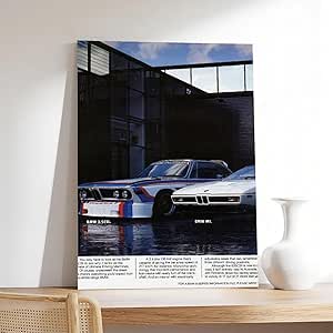 Amazon.com: BMW Advertising Poster, 90s BMW M-Style Print, Vintage Design, Racing Ad Wall Art ...