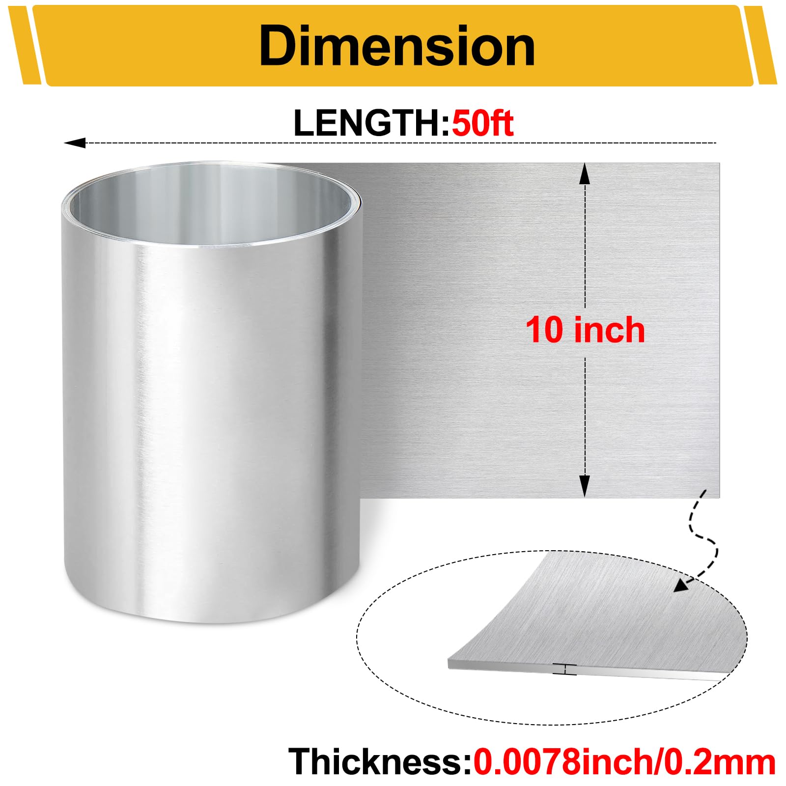 Snapklik.com : 10in X 50ft Aluminum Flashing, 0.2mm Waterproof Metal ...