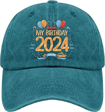 My Birthday Cruise 2024 Hat for Women Baseball Cap Soft Washed Ball ...