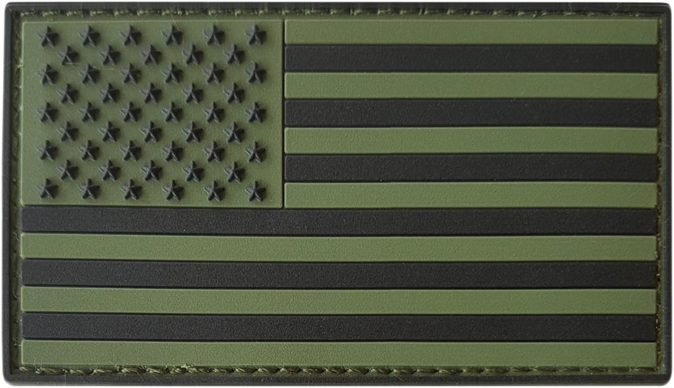 Amazon.com: Olive Drab OD Multicam USA American Flag ISAF Morale PVC ...