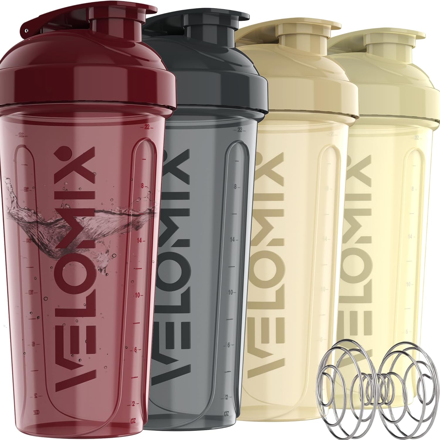 Amazon.com: VELOMIX -4 PACK- 28 oz Protein Shaker Bottle for Protein ...