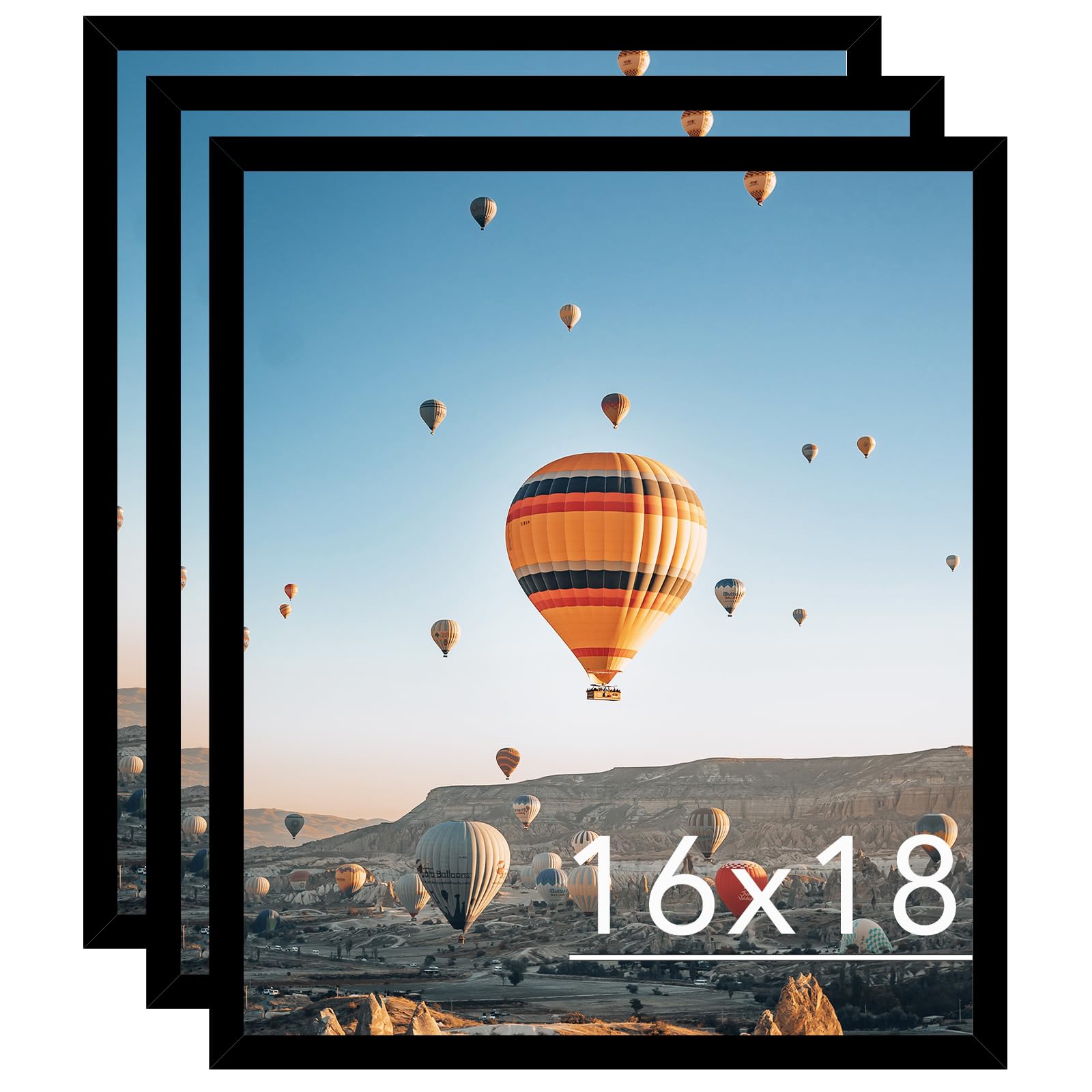 Amazon.com: JCJMY 16x18 Picture Frame Set of 3 Black for Wall Hanging ...