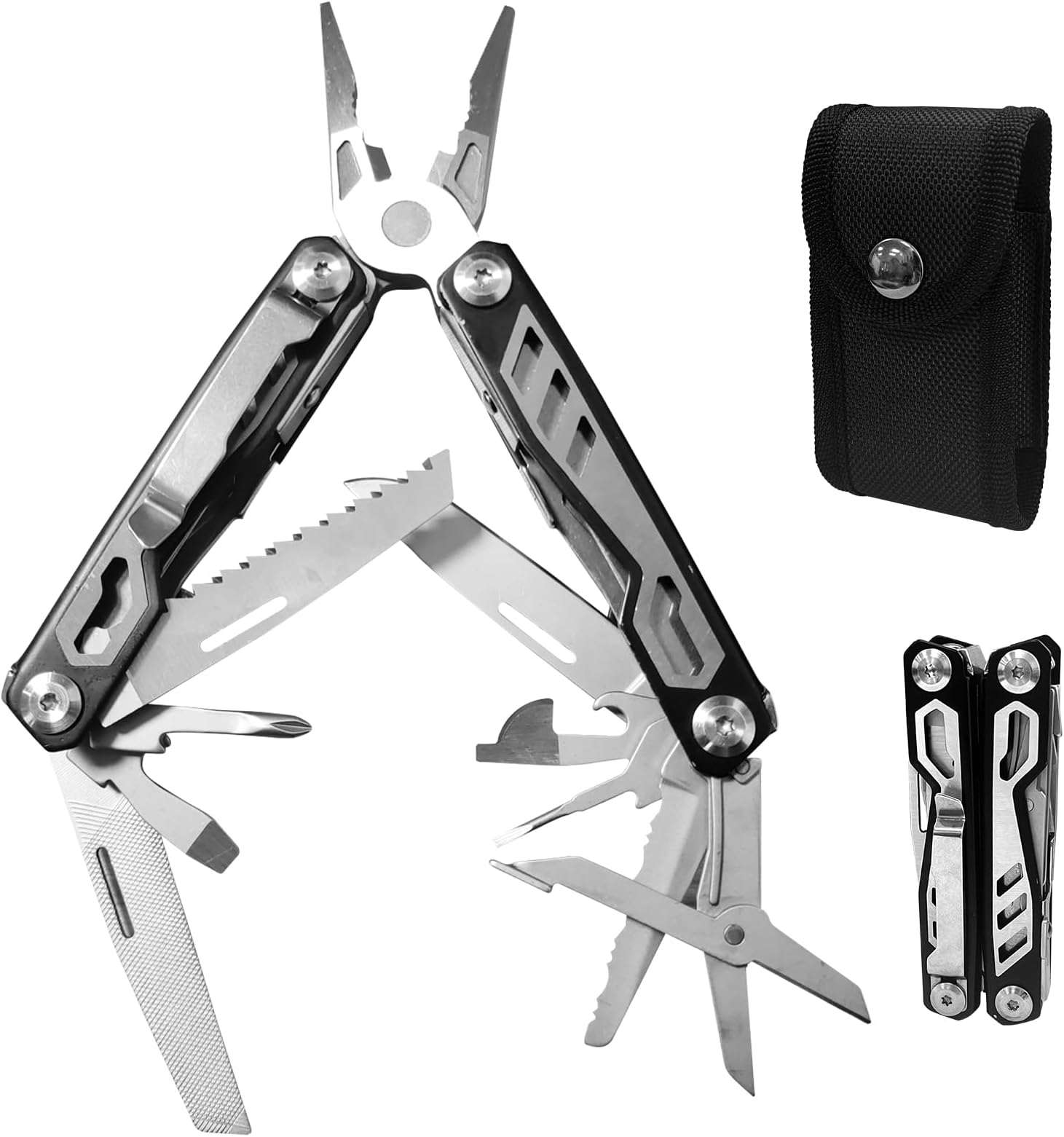 Gifts for Men, KUPERIA Multitool Needle Nose Pliers, 16-in-1 Stainless ...
