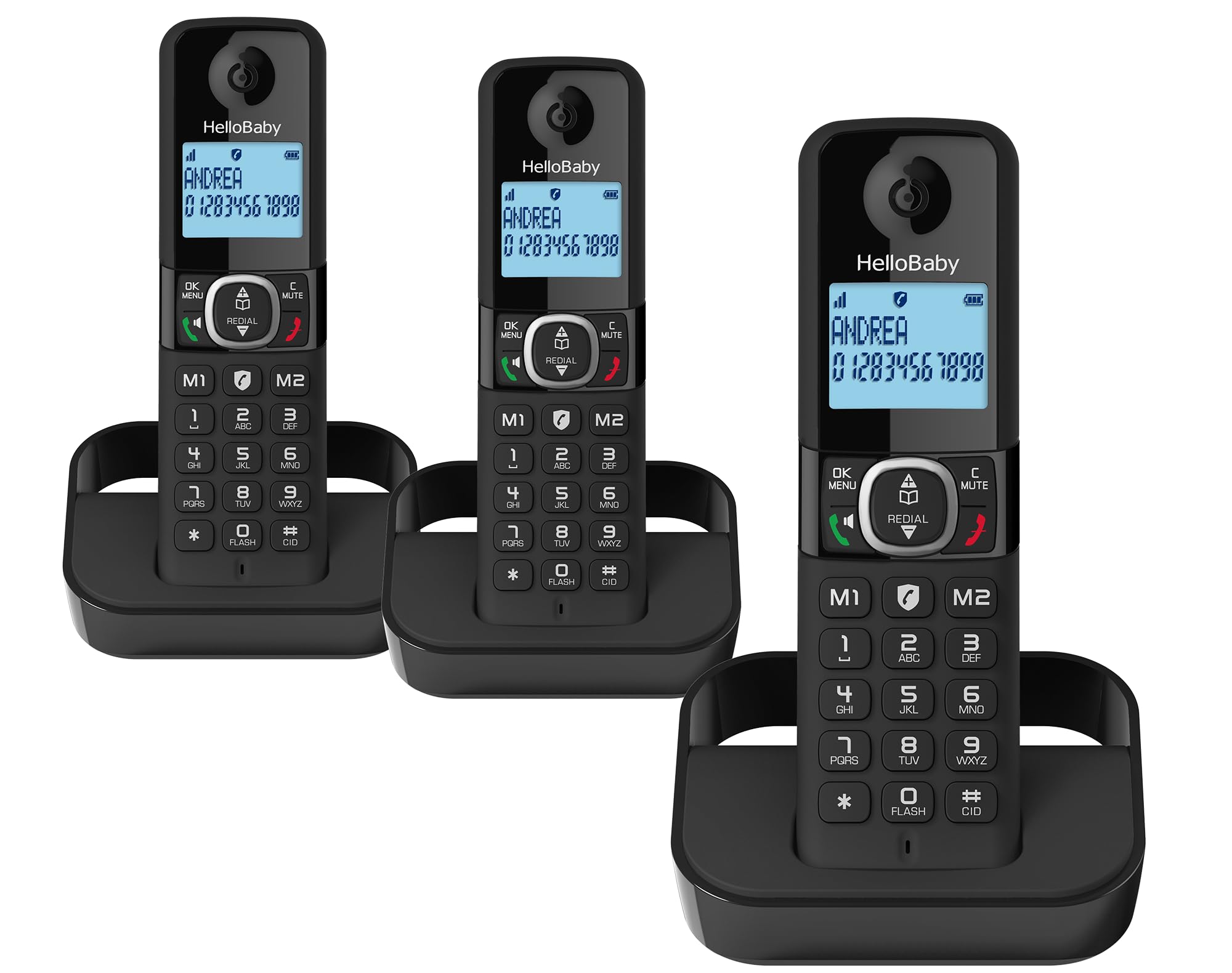 Snapklik.com : Hellobaby HB2688-3 DECT 6.0 Digital Cordless Telephone, Landline Telephones For Home