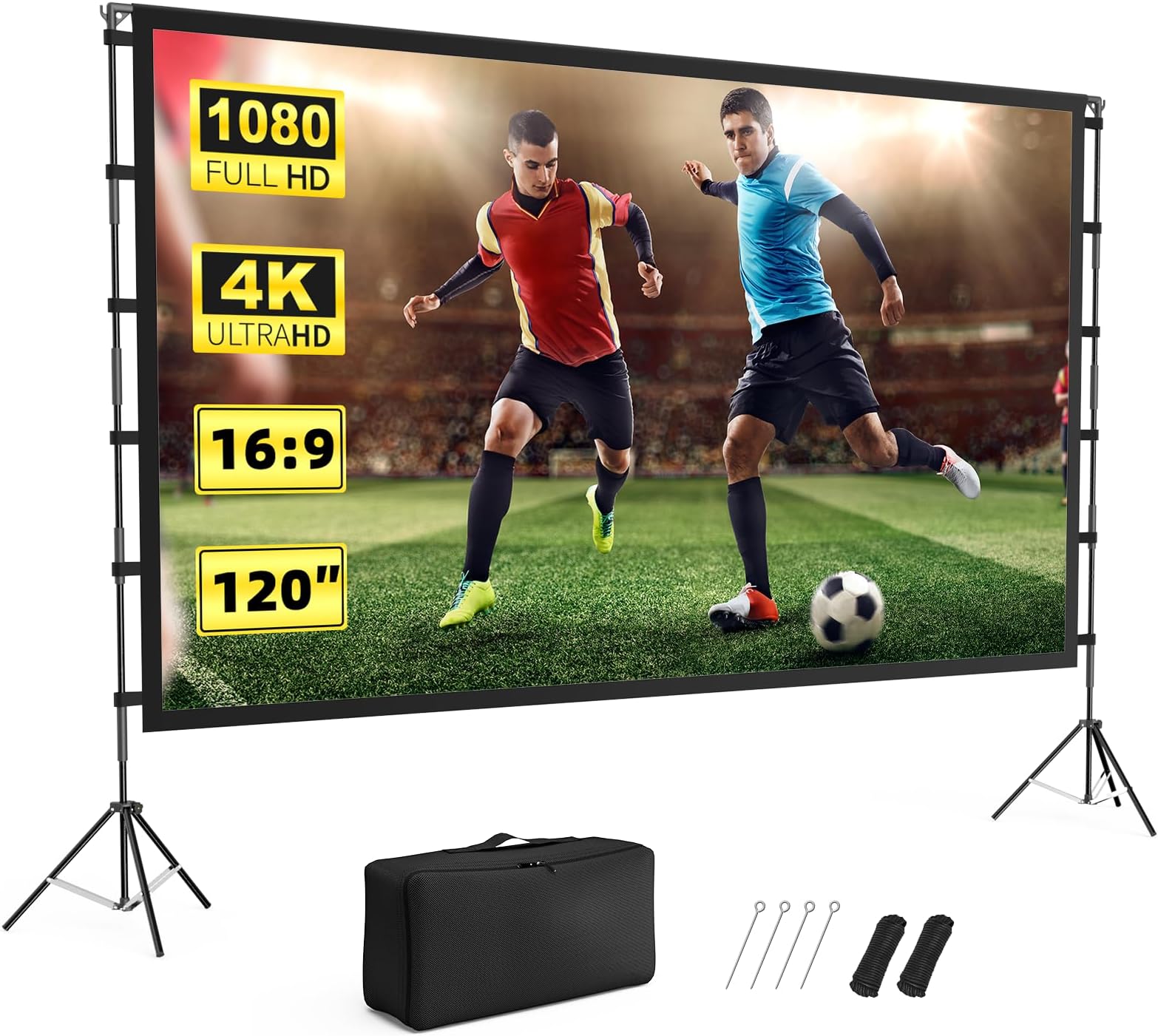 Amazon.com: Projector Screen Outdoor, Vamvo Portable Projectors Screen ...