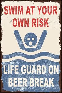 Amazon.com: Funny Swimming Pool Signs Swimming Pool Rules Warning Metal ...