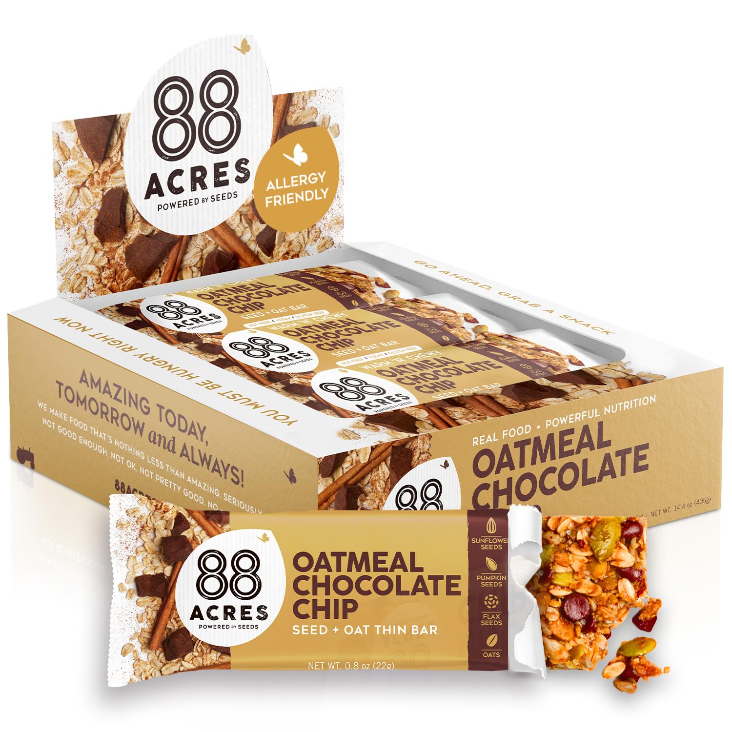 Amazon.com: 88 Acres Granola Bars | Oatmeal Chocolate Chip | Gluten ...