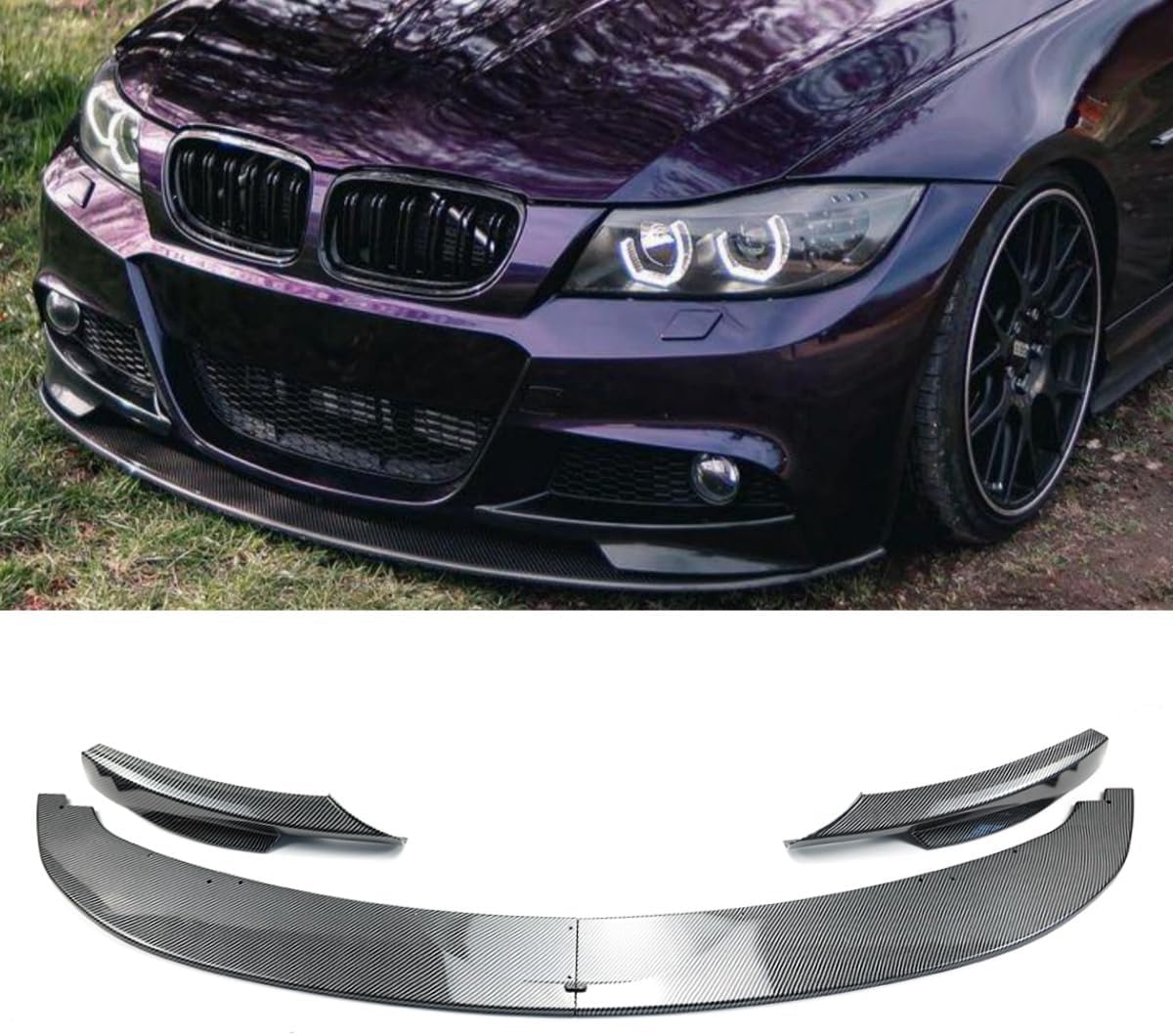 Amazon.com: SKYYO Front Lip 4Pcs for BMW 3-Series E90 E91 M-Sport 325i ...