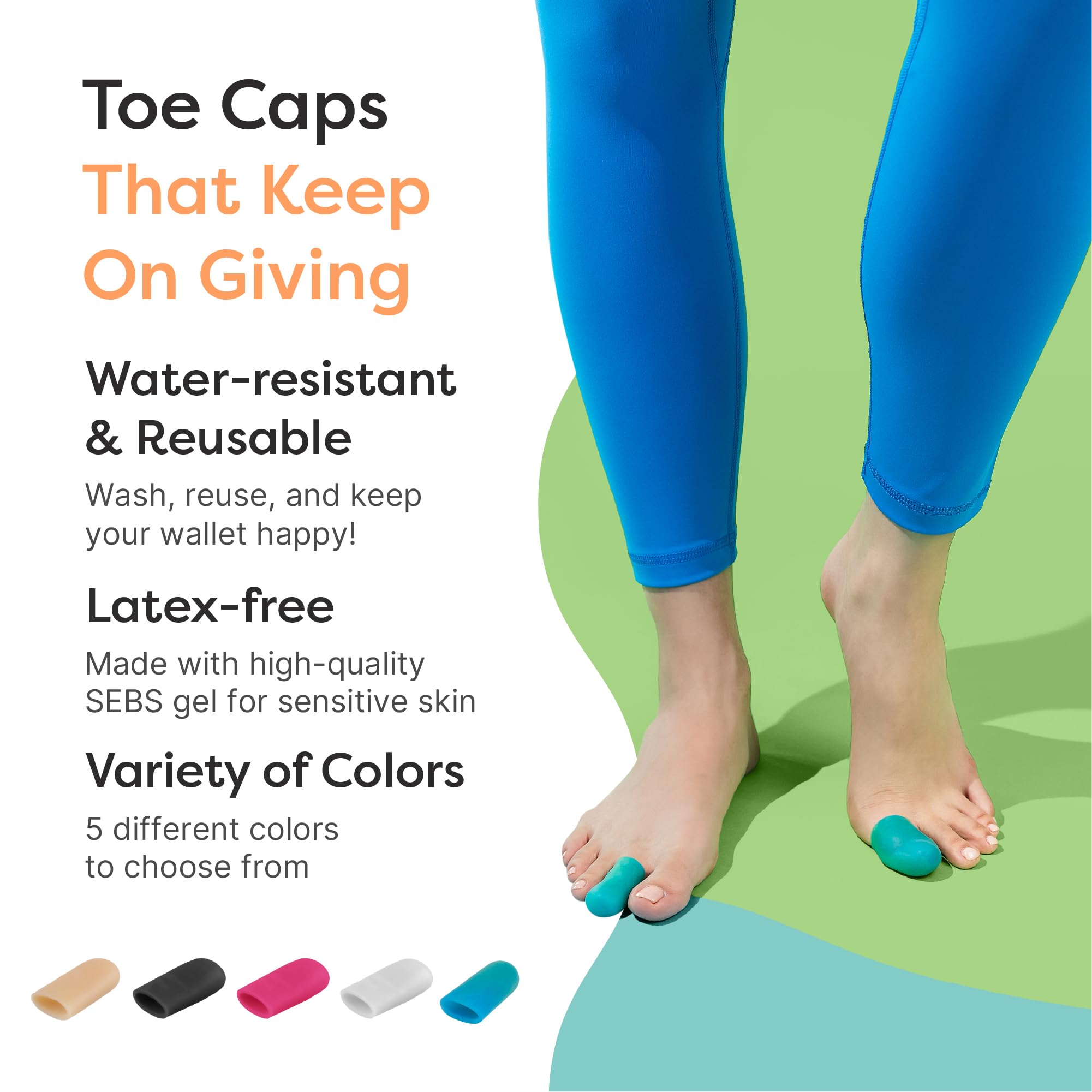 Snapklik.com : ZenToes 6 Pack Gel Toe Cap And Protector - Cushions And ...