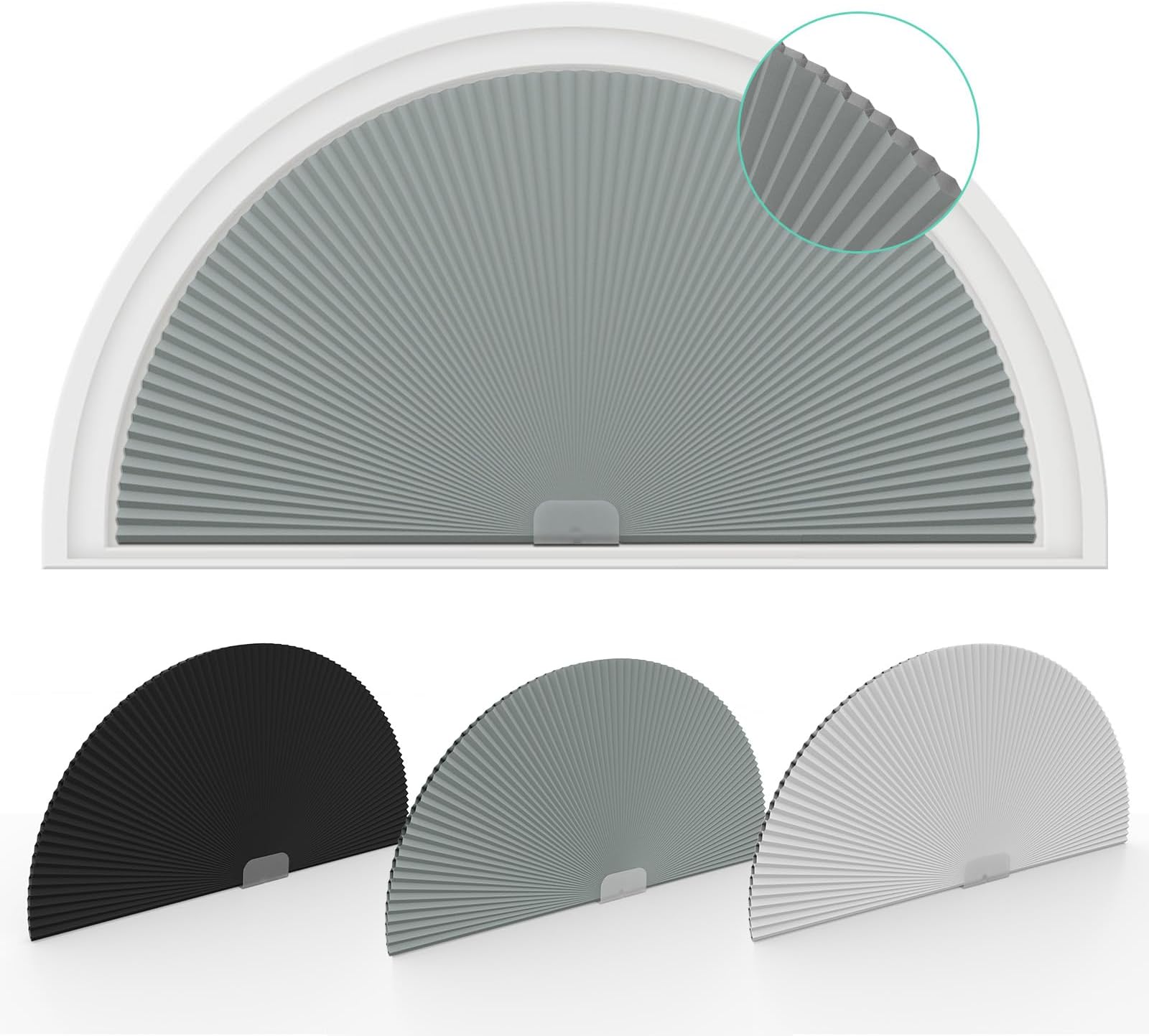 Amazon.com: Juexica 2 Pack Half Circle Window Covering - Blackout Non-Woven Arch Shades with ...