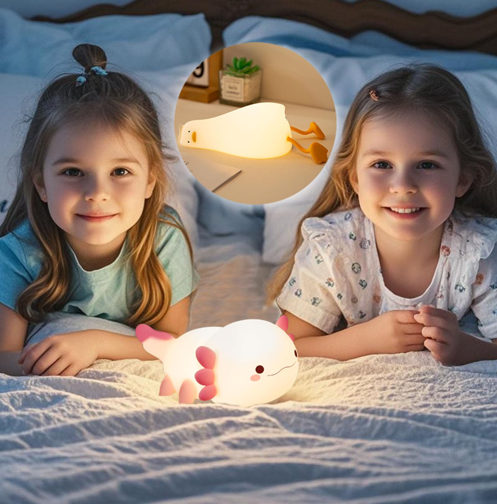DREAMING MY DREAM Cute Duck Lamp, Fun Lying Flat Duck Night Light ...