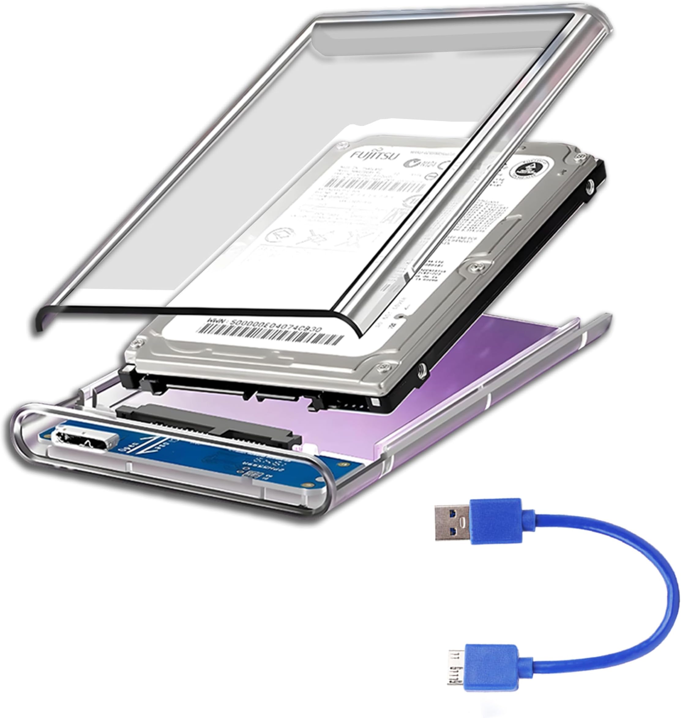 LAPTRIX 2.5'' (6.3 cm) USB 3.0 External Hard Drive Enclosure for SATA ...