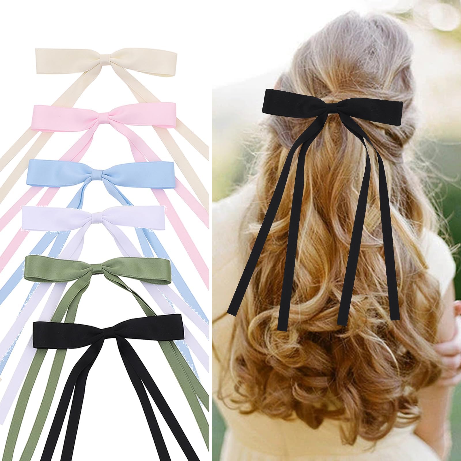 Amazon.com : Hair Bows for Women: 6 Pcs Hair bow, 3 Pcs Big Hair Bows ...