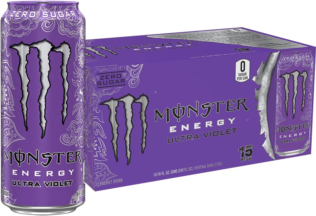 Amazon.com: Monster Energy Ultra Violet, Sugar Free Energy Drink, 16 ...