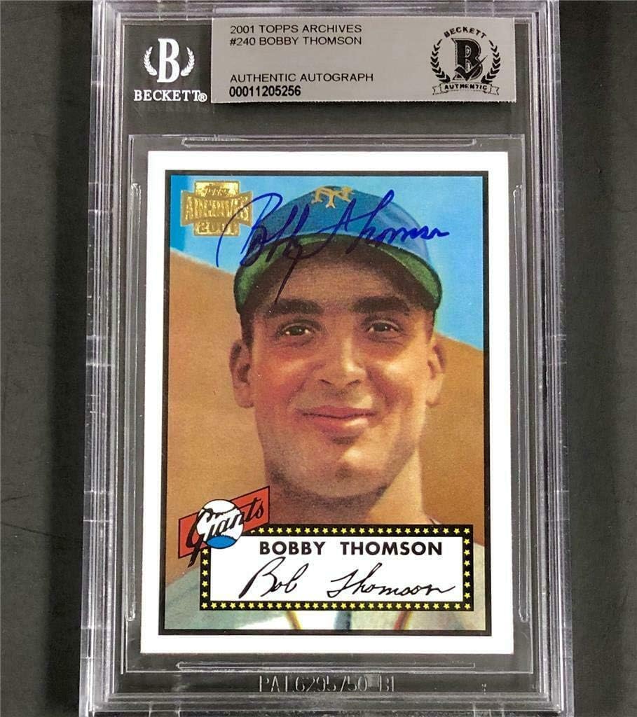 BOBBY THOMSON signed 2001 Topps Archives NEW YORK GIANTS autograph card ...