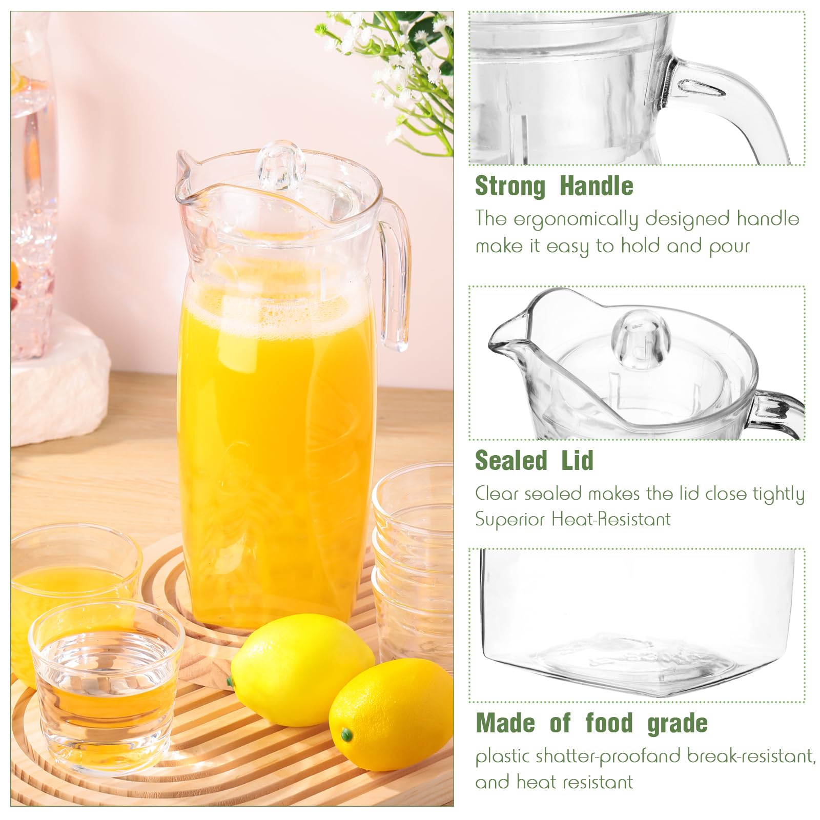 Snapklik.com : Didaey 4 Pack Acrylic Water Pitcher