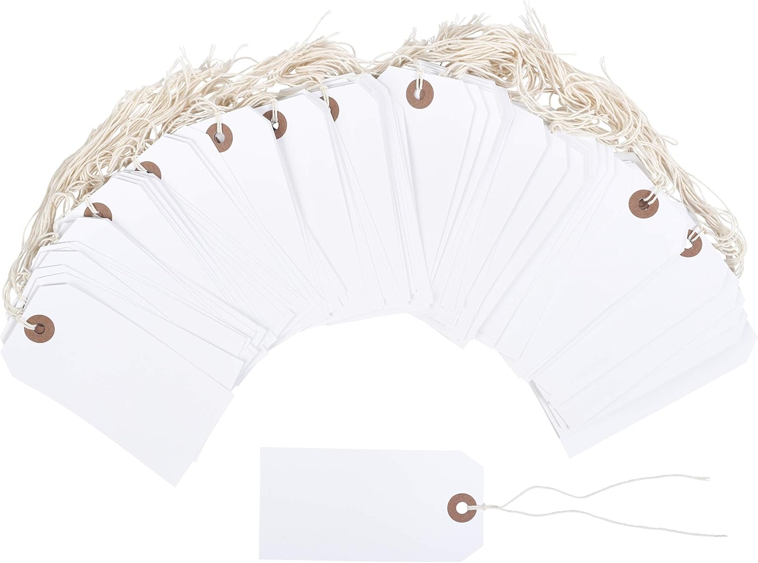 Amazon.com : 100 Tags 4 3/4" x 2 3/8" Size 5 White Inventory Shipping ...