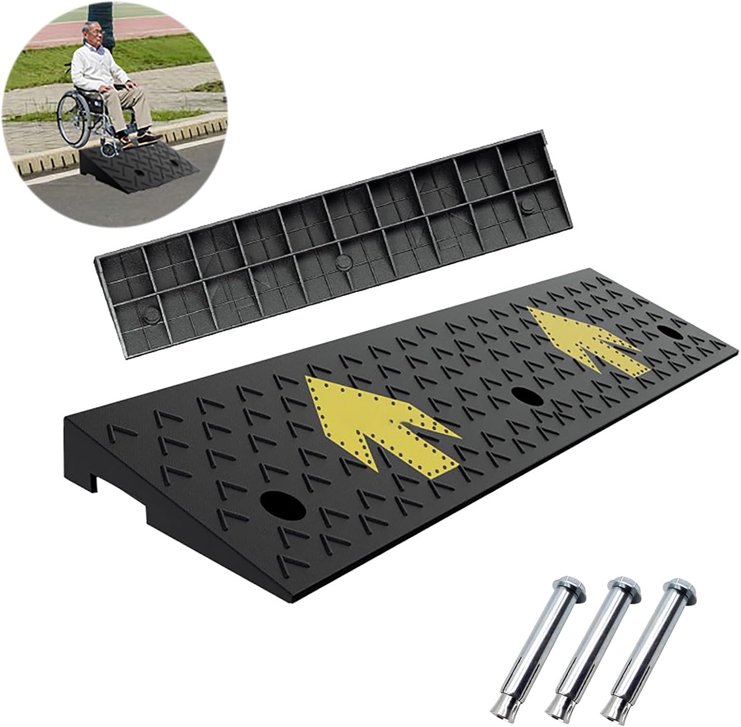 Amazon.com: Rubber Driveway Curb Car Safety Ramps Rubber Curb Ramps ...