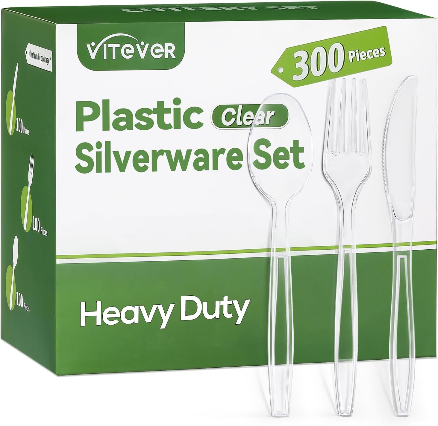 Amazon.com: Amazon Basics Disposable Clear Assorted Cutlery Set ...