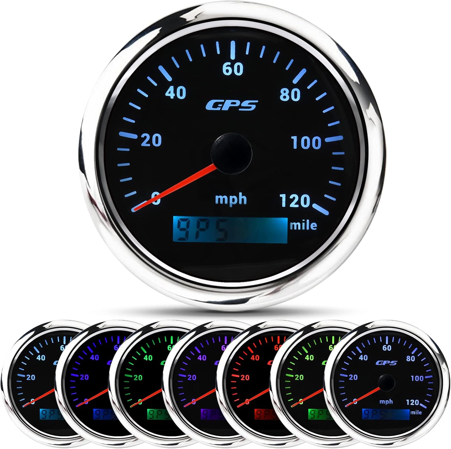 Amazon.com: ARTILAURA GPS Speedometer 7 Color 85mm 3-3/8" 0-120 MPH Car ...