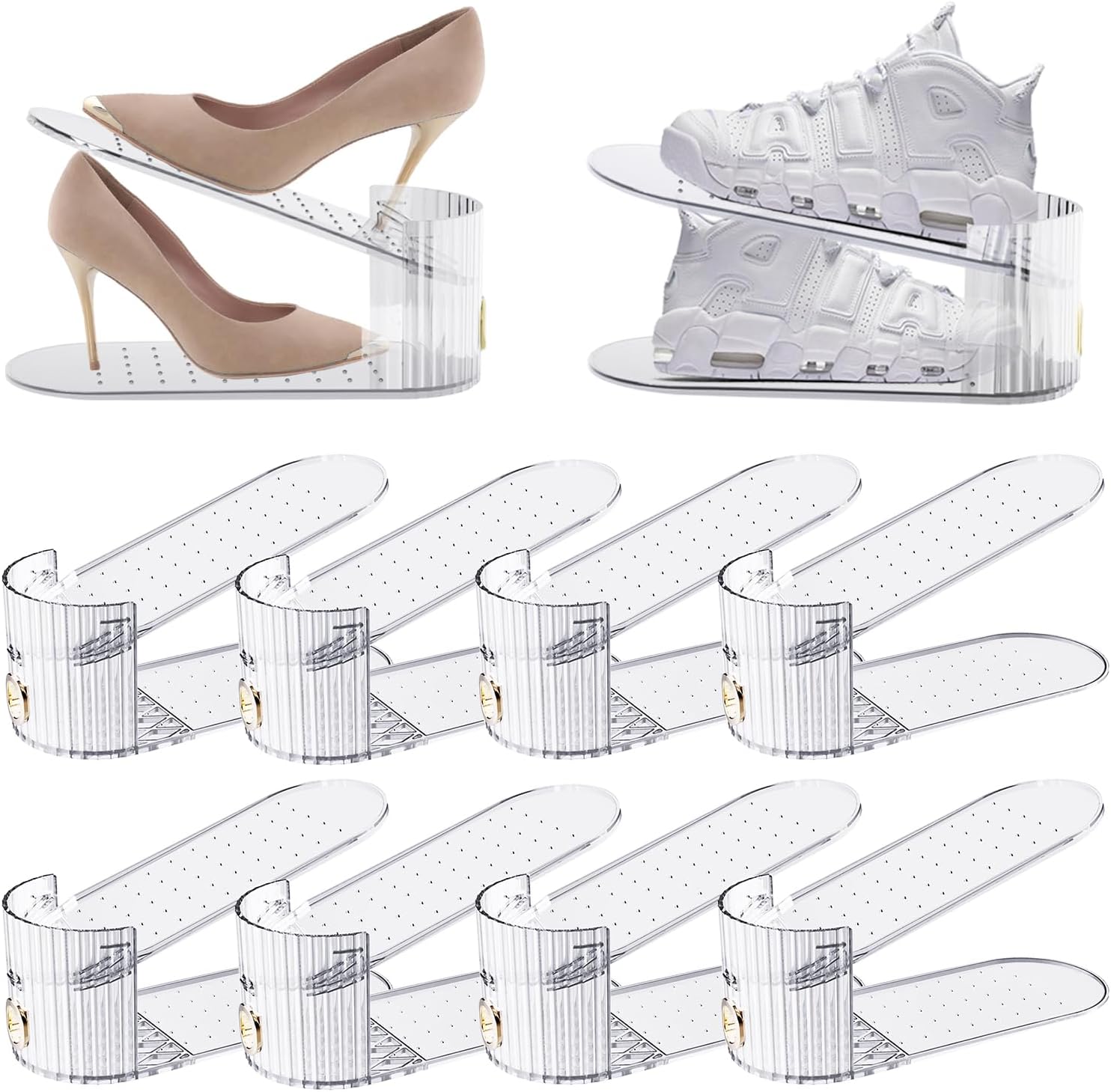 Amazon.com: SummerVines Clear 10 Pack Shoe Slot Organizer, Shoe Stacker ...