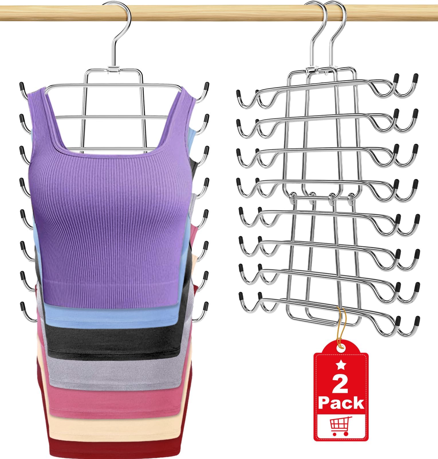 Amazon.com: Magicool Cami Hanger Space Saving Hangers Closet Organizer ...