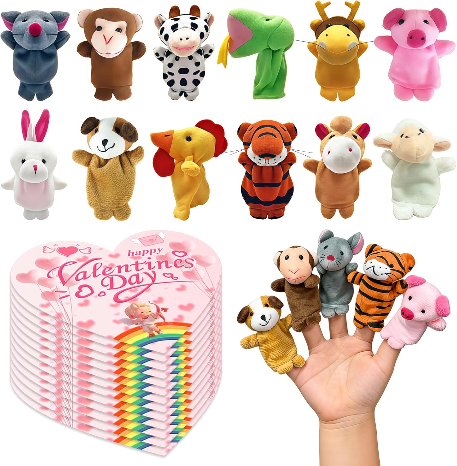 Amazon.com: rytopt Finger Puppets, 12Pcs Animal Finger Puppets, Mini ...